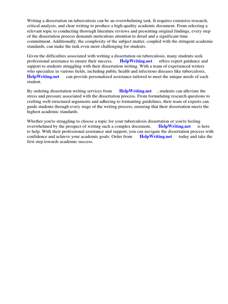 Tuberculosis Dissertation Topics | PDF | Tuberculosis | Infection