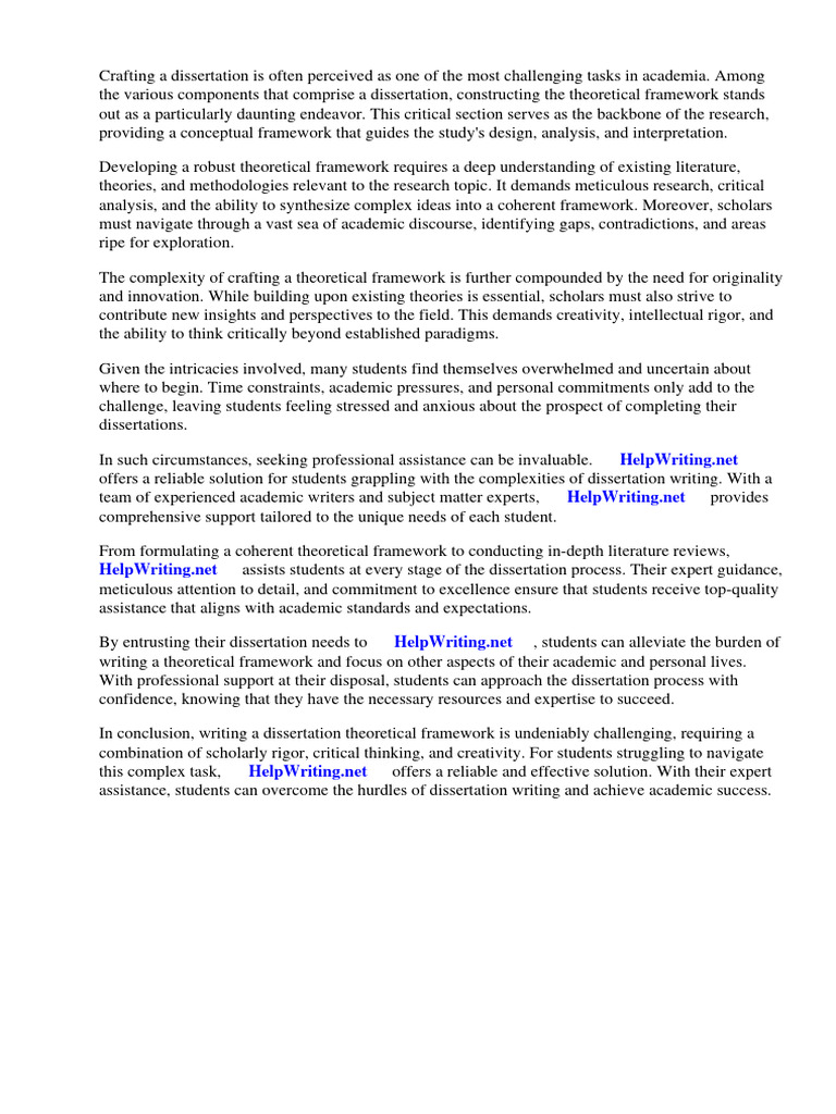 Dissertation Theoretical Framework Pdf Theory Thesis