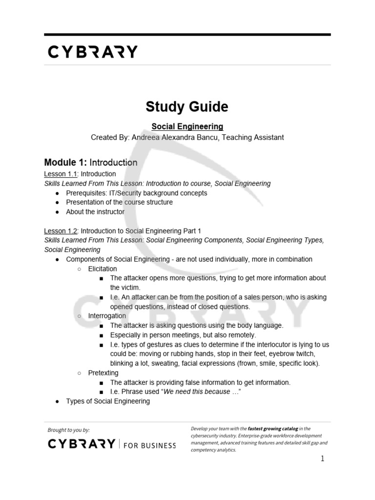 Social Engineering Course Overview | PDF | Security Engineering | Internet