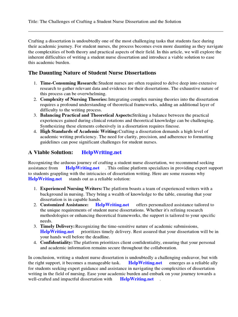 Student Nurse Dissertation Examples | PDF | Nursing | Palliative Care