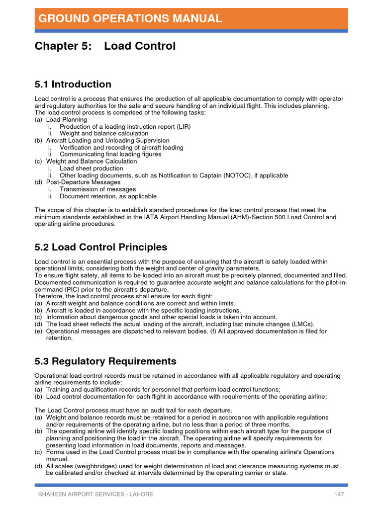 GOM - Load Control | PDF | Aircraft | Airlines