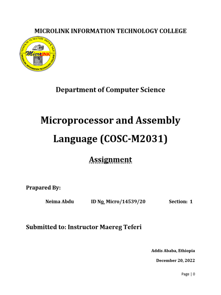 Microprocessor and Assembly Assignment | PDF | Virtualization | Scheduling (Computing)