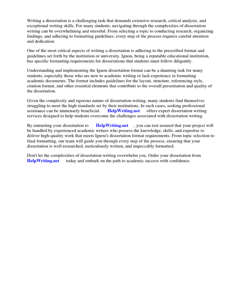 Ignou Dissertation Format | PDF | Academic Degree | University And ...