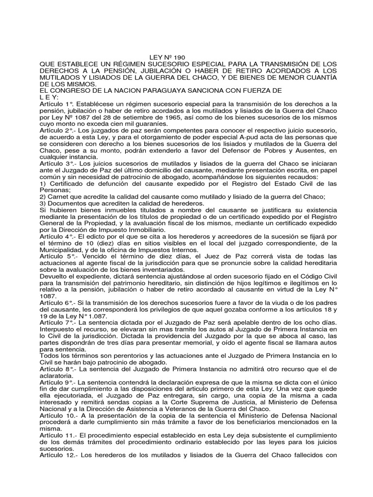 Ley 190 70 1 | Descargar gratis PDF | Sentencia (ley) | Gobierno