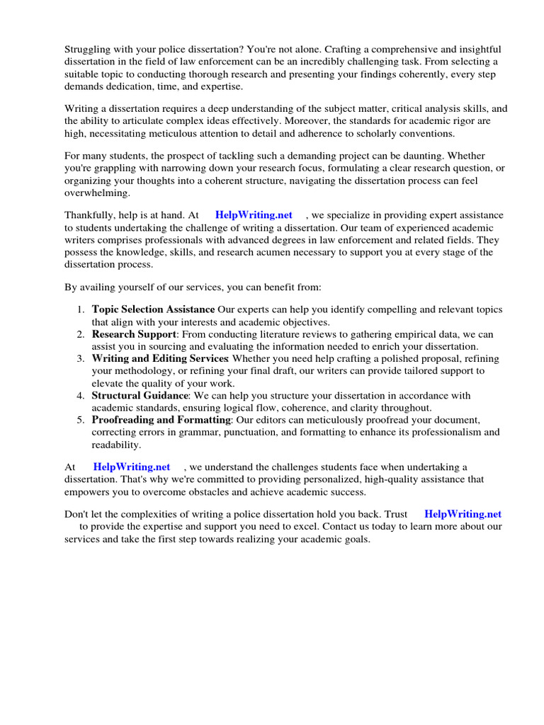 Police Dissertation Ideas | PDF | Police | Crimes