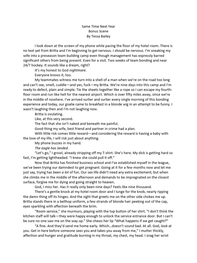 Same Time Next Year: Bonus Scene | PDF