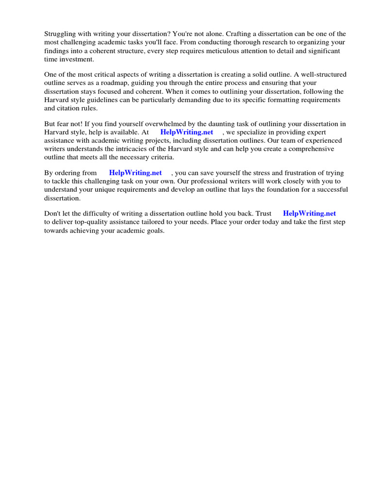 Dissertation Outline Harvard | PDF | Thesis | Essays