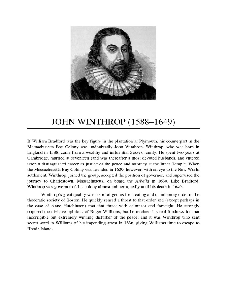 Winthrop's Vision of Christian Charity | PDF | John Winthrop | Glory ...