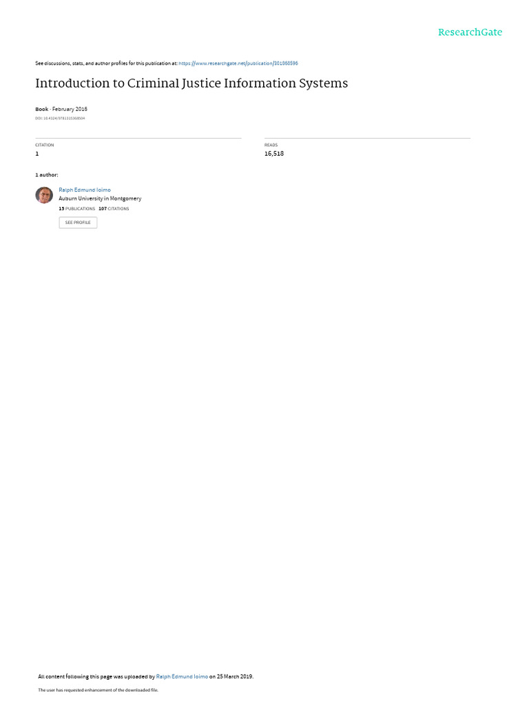 Introduction To Criminal Justice Information Syste | PDF | 9 1 1 ...