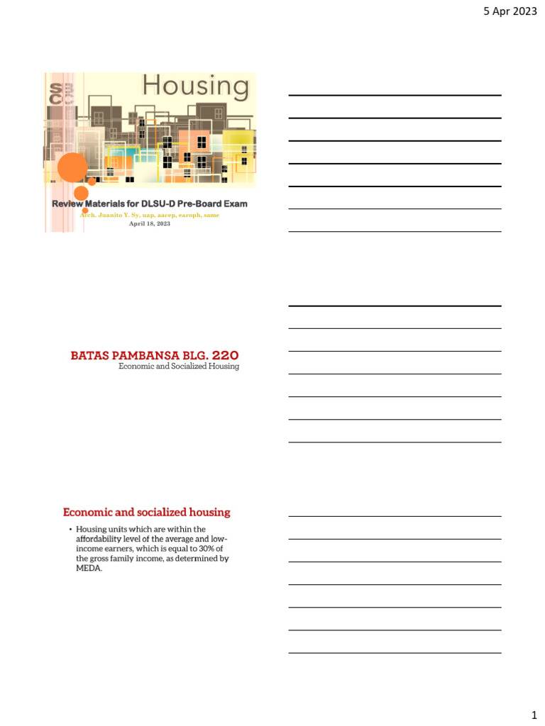 BP 220 Socialized and Economic Housing | PDF | Easement