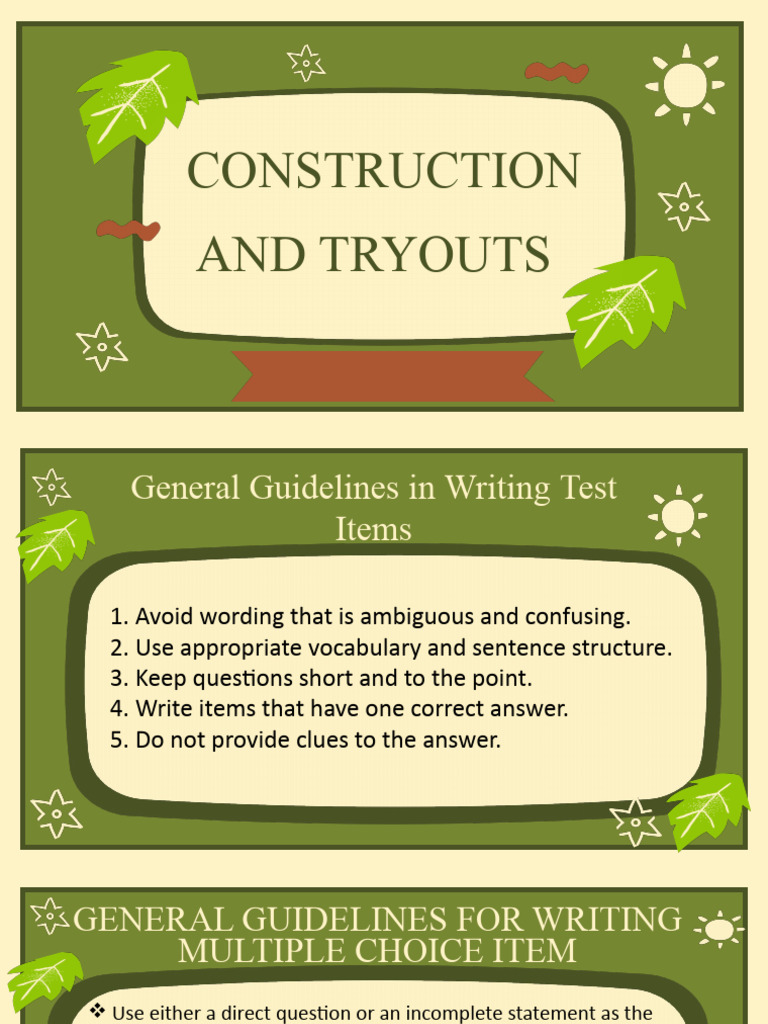 Construction and Tryouts 2 | PDF | Essays | Knowledge