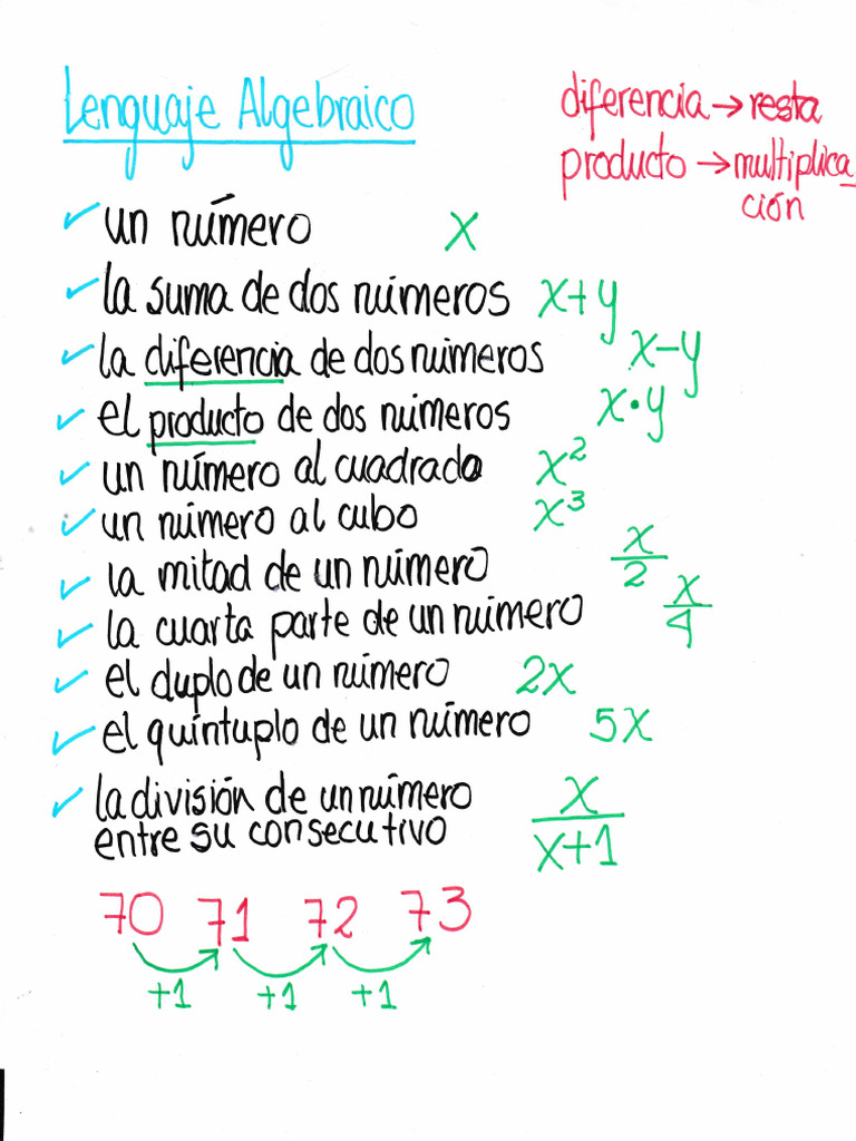 Lenguaje Algebraico | PDF