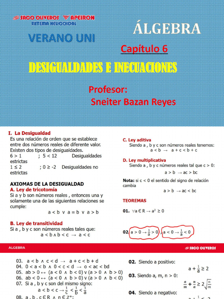 Tema 6 Desigualdades e Inecuaciones | PDF
