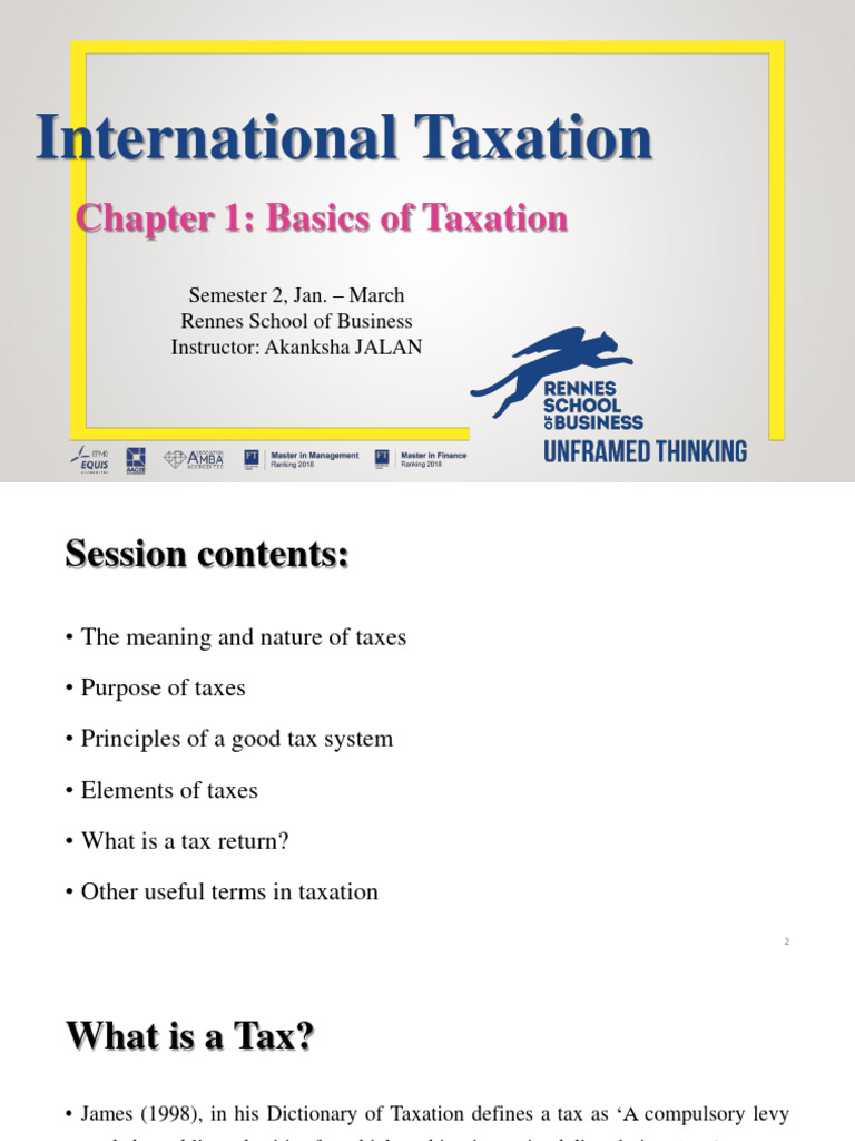 Chapter 1 - Tax Basics | PDF | Taxes | Tax Rate