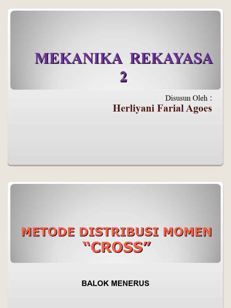 Metode Cross - Balok Menerus | PDF