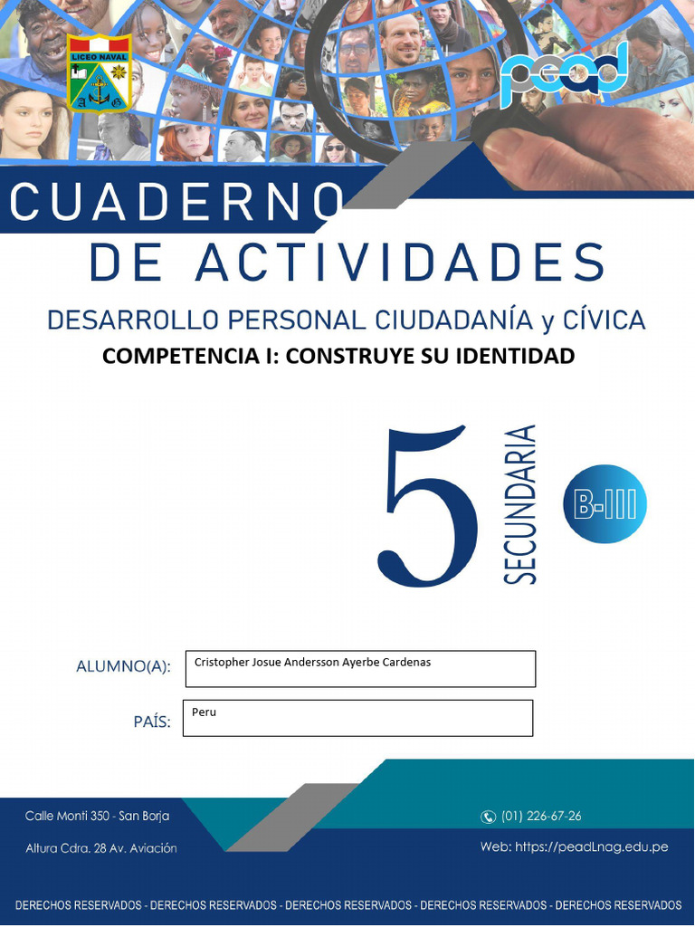 Cuaderno de Actividades - Competencia 1 - DPCC 2 Tema 1 Iv Bimestre Estudiante | Descargar ...