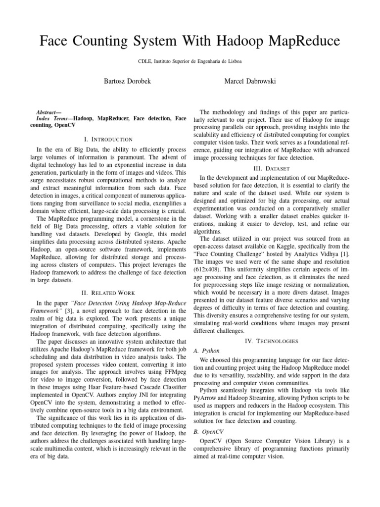 Face Counting System With Hadoop MapReduce | PDF | Apache Hadoop | Map ...