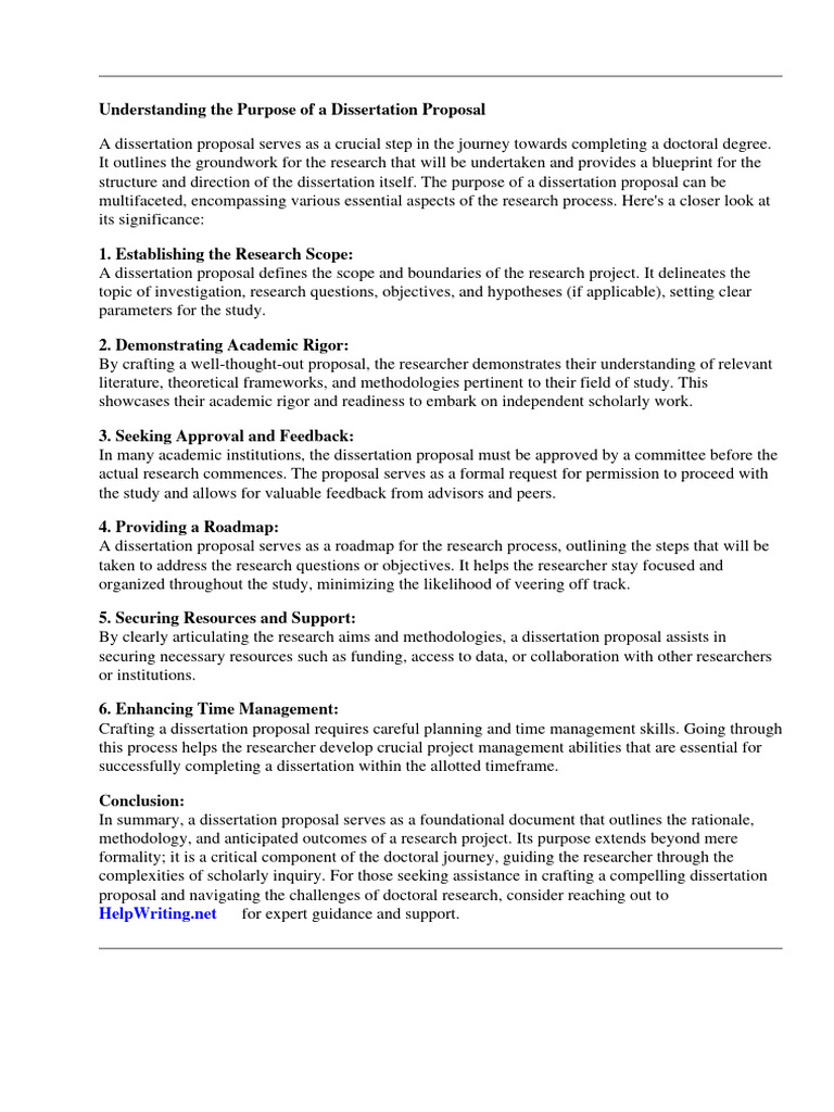 What Is The Purpose Of A Dissertation Proposal PDF