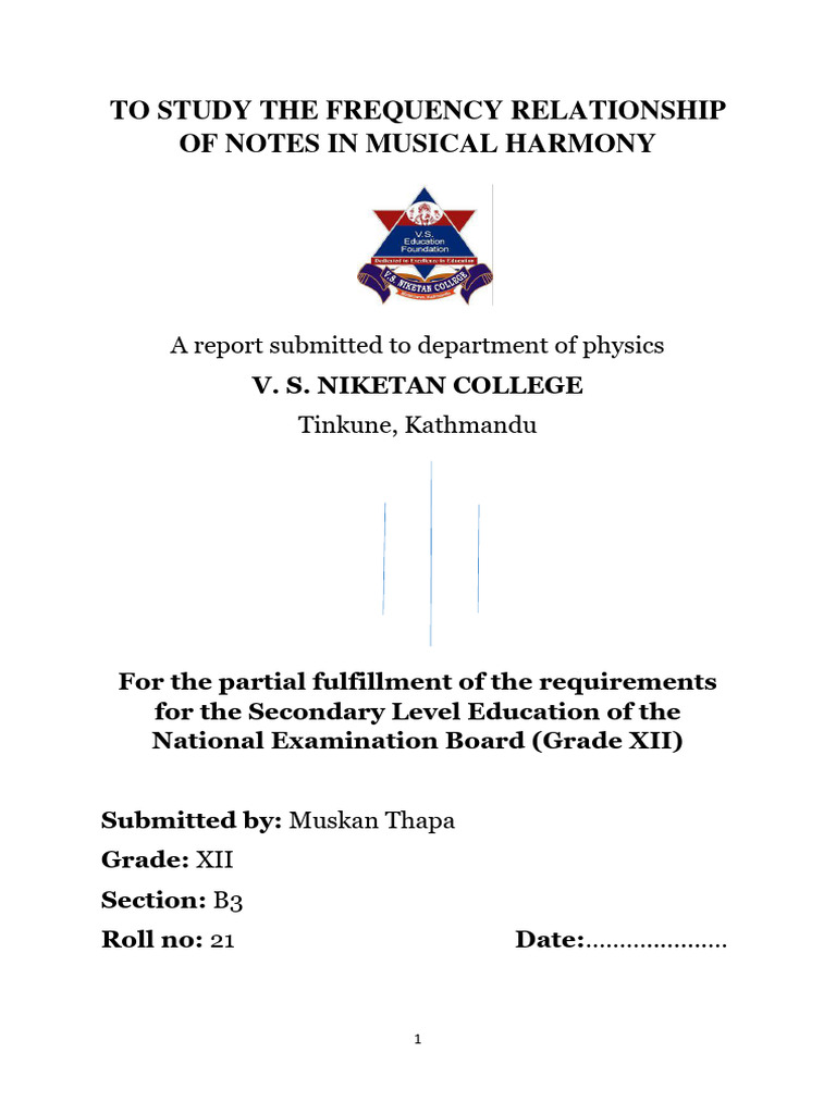 The Frequency Relationship of Notes in Musical Harmony1 | PDF | Harmony ...