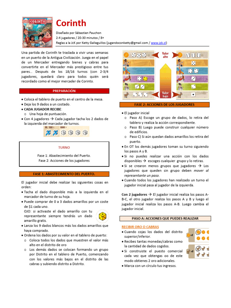 Corinth - Reglas A La JCK | PDF | Juego de azar