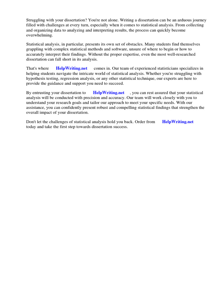 Dissertation Help Statistical Analysis Pdf Statistics Thesis