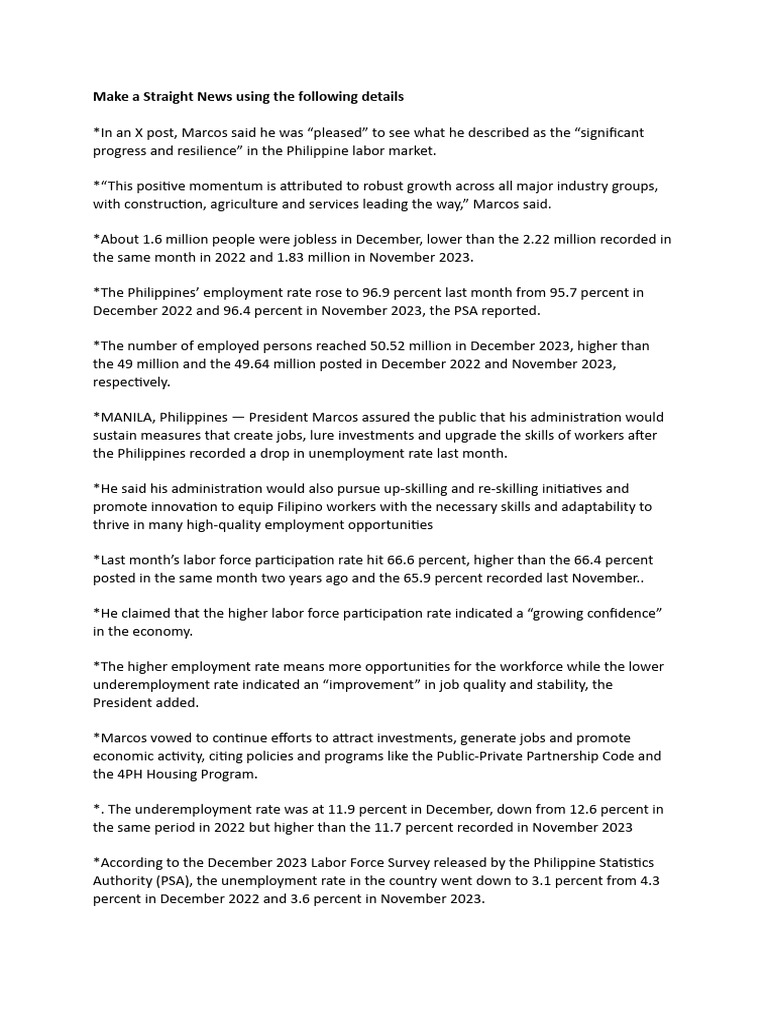 Fact Sheet | PDF | Unemployment | Workforce