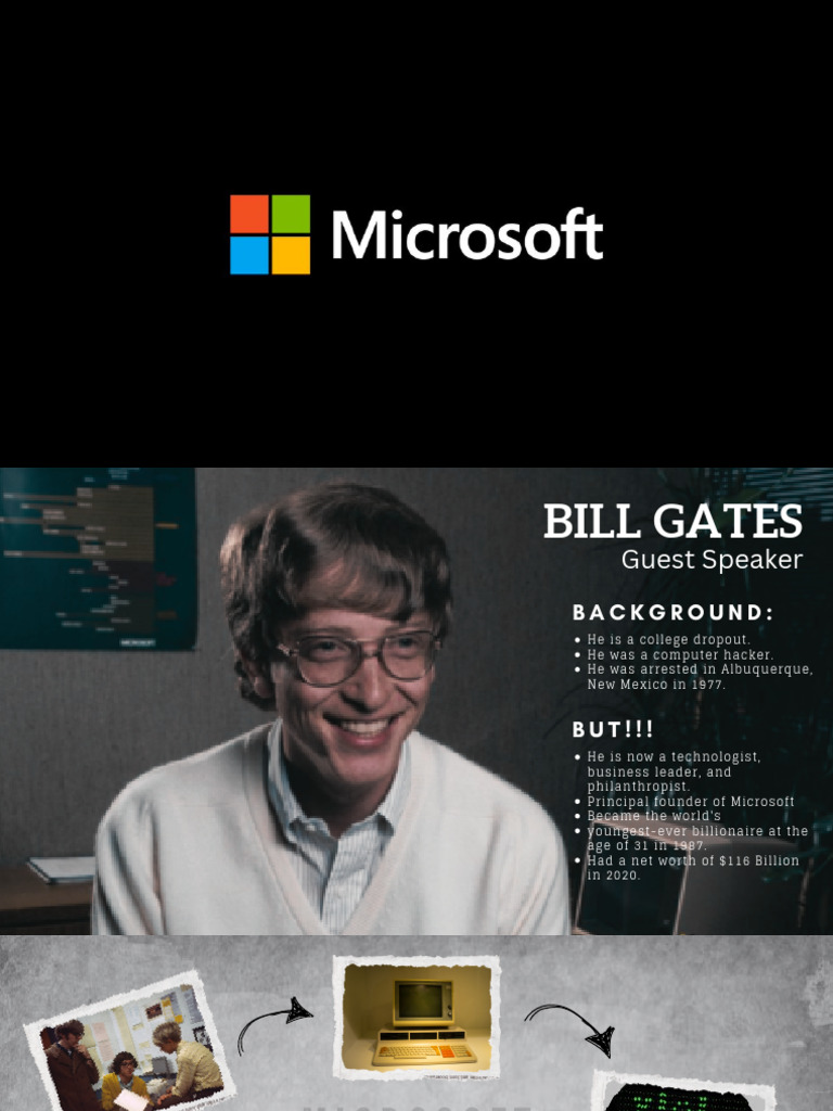 Bill Gates: Microsoft Founder Overview | PDF | Microsoft Office | Computing
