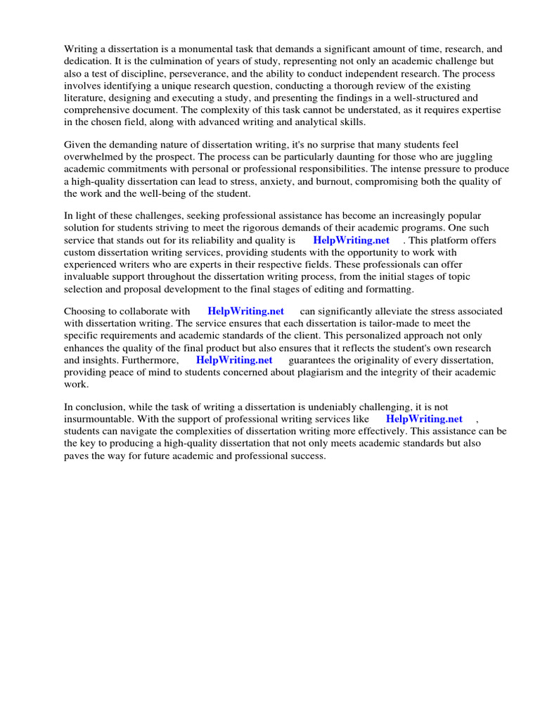 Custom Dissertation Writing Services | PDF | Thesis | Doctor Of Philosophy