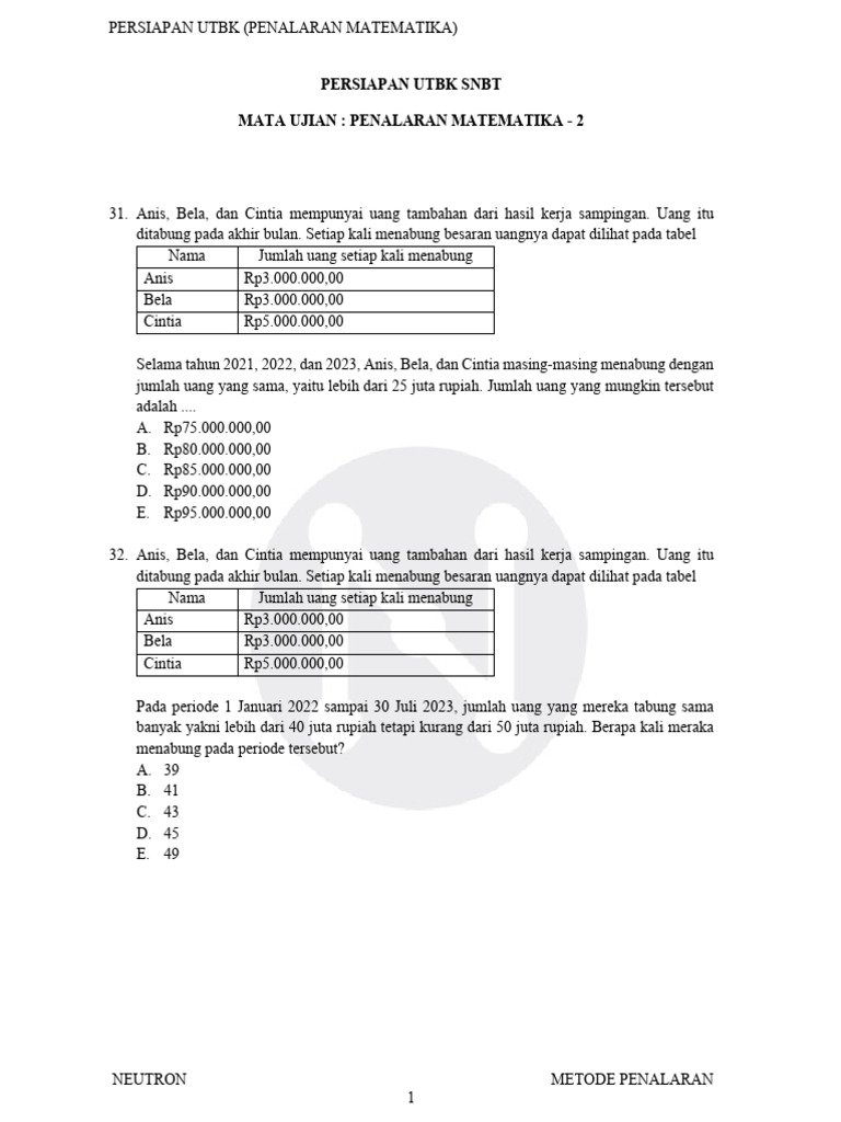 DW012 - Penalaran Matematika 2 | PDF