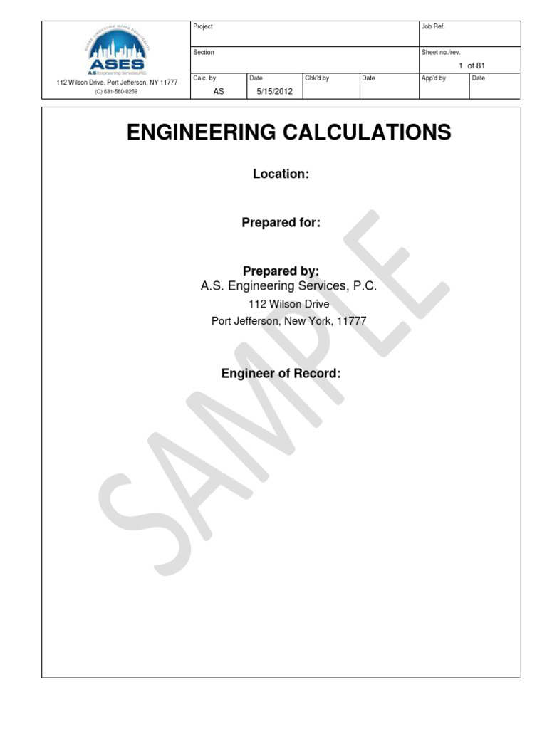 Sample Calculations 1 | PDF | Wall | Beam (Structure)