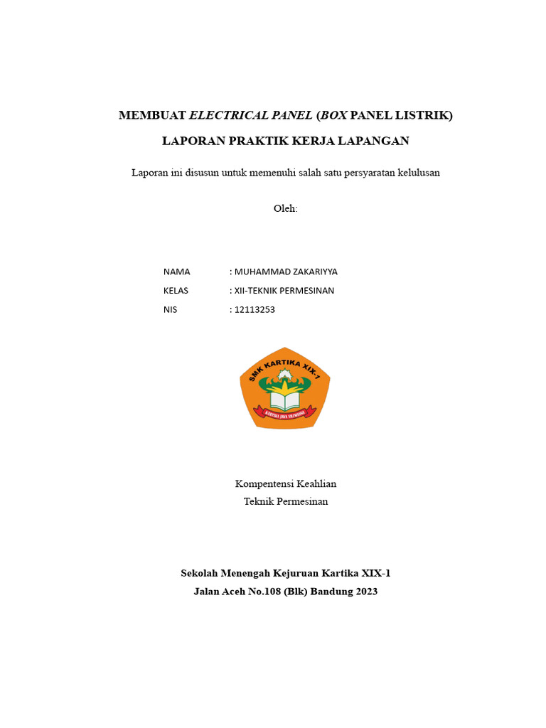 Laporan PKL: Pembuatan Box Panel Listrik | PDF