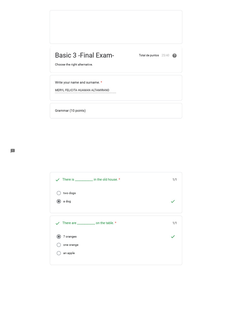 Basic 3 - Final Exam | PDF