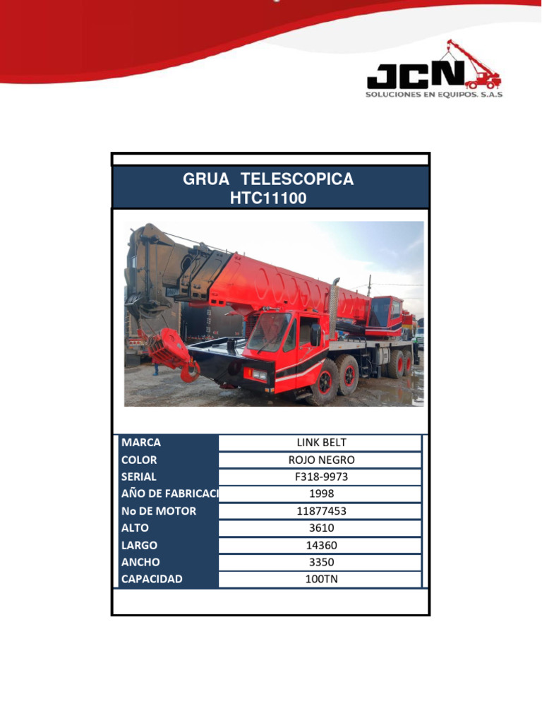 Documentos Link Belt 2024 | PDF | Crane (Machine) | Truck