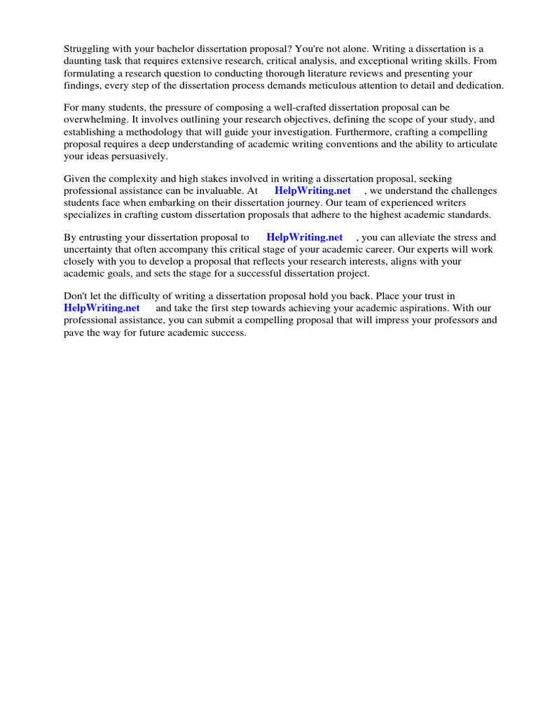 Bachelor Dissertation Proposal | PDF | Thesis | Knowledge