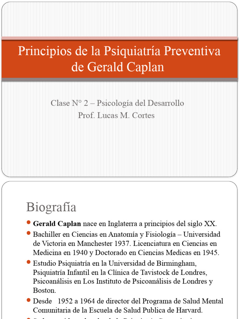 Clase Caplan | PDF | Trastorno mental | Psiquiatría