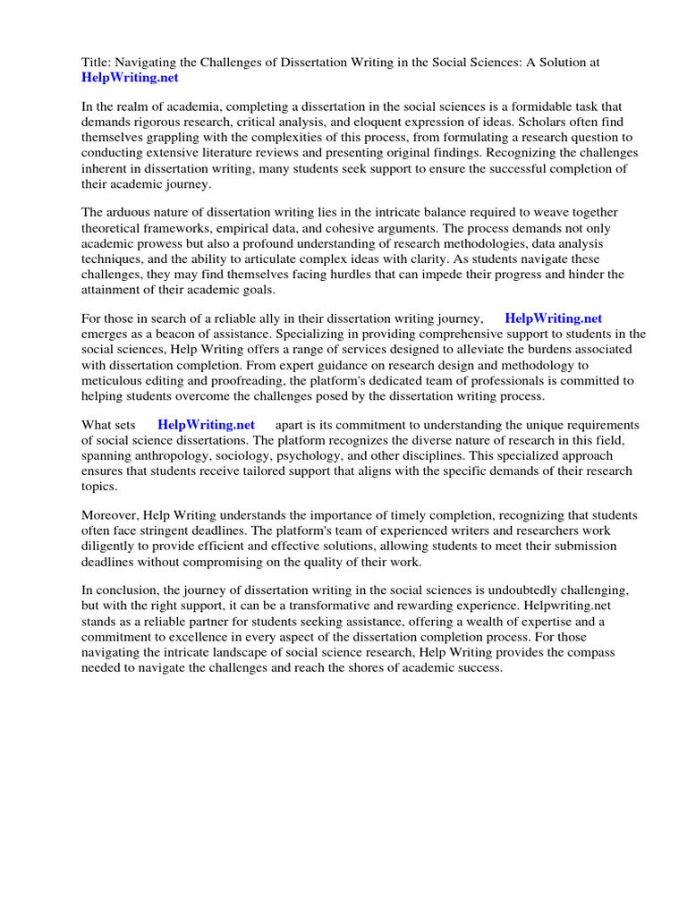 Dissertation Completion Fellowships Social Sciences | PDF | Social ...