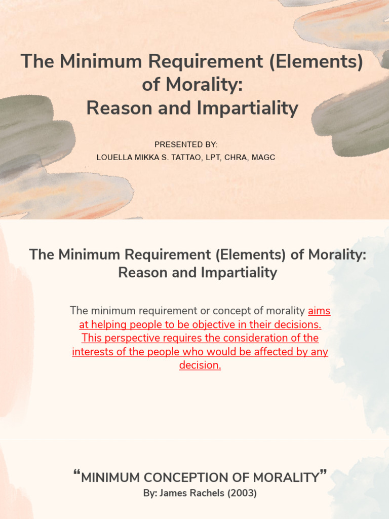 Minimum Requirement of Morality and Standards of Moral Valuation ...
