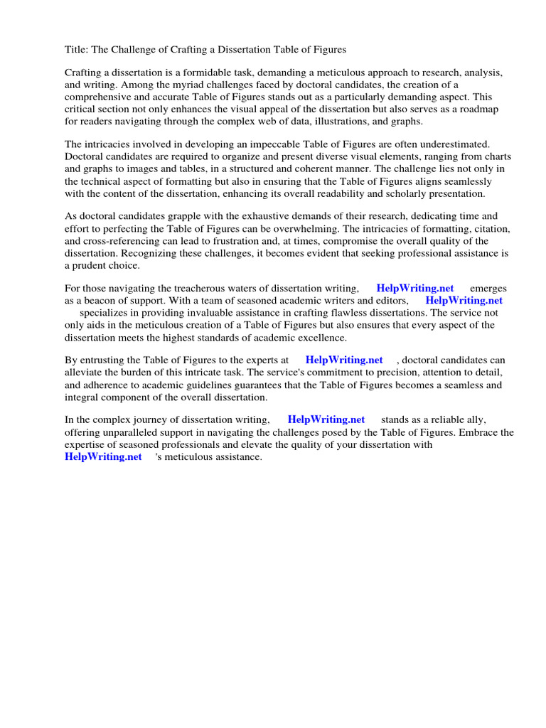 Dissertation Table of Figures | PDF | Thesis