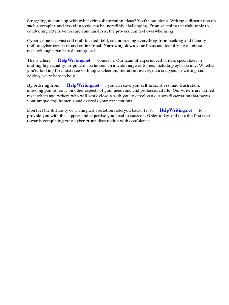 Cyber Crime Dissertation Ideas | PDF | Computer Security | Security