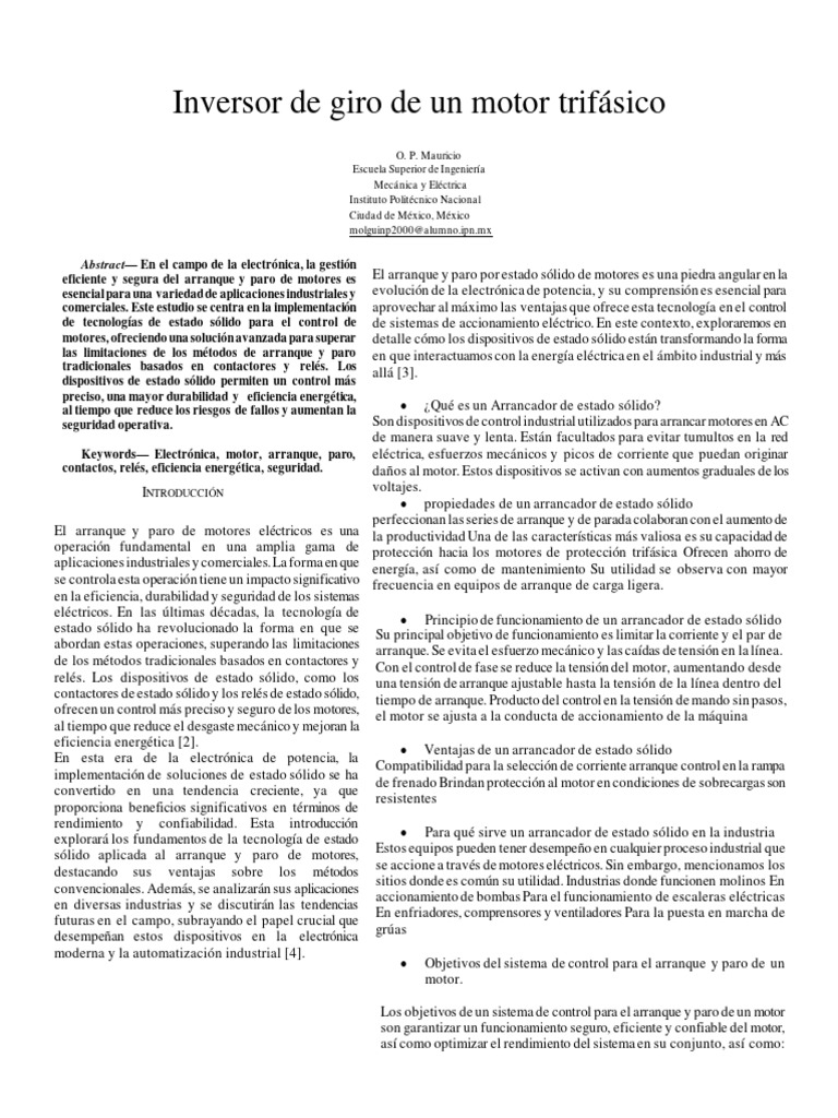 Practica 4 Inv v2 Motor Inversion | PDF | Ingenieria Eléctrica | Motores Practica 4 Inv v2 Motor Inversion | PDF | Ingenieria Eléctrica | Motores