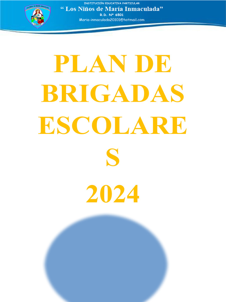 Plan de Brigadas Escolares 2024 | PDF | Defensa Civil | Seguridad Pública