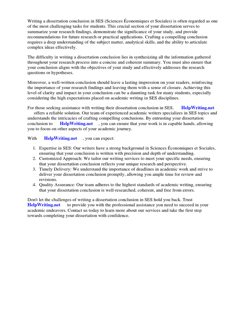 Conclusion Dune Dissertation en Ses | PDF | Essays | Thesis