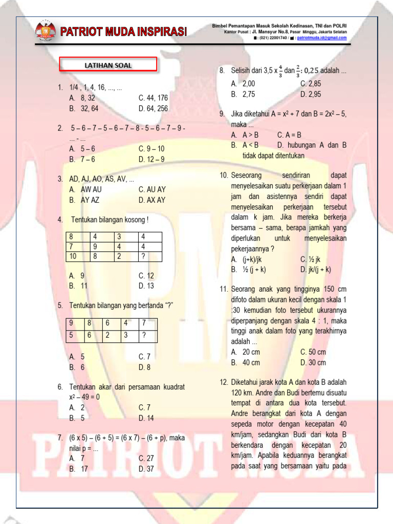 Soal Latihan TIU Numerik (P001) | PDF