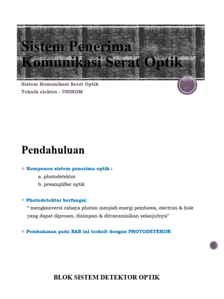 Sistem Penerima Komunikasi Serat Optik | PDF