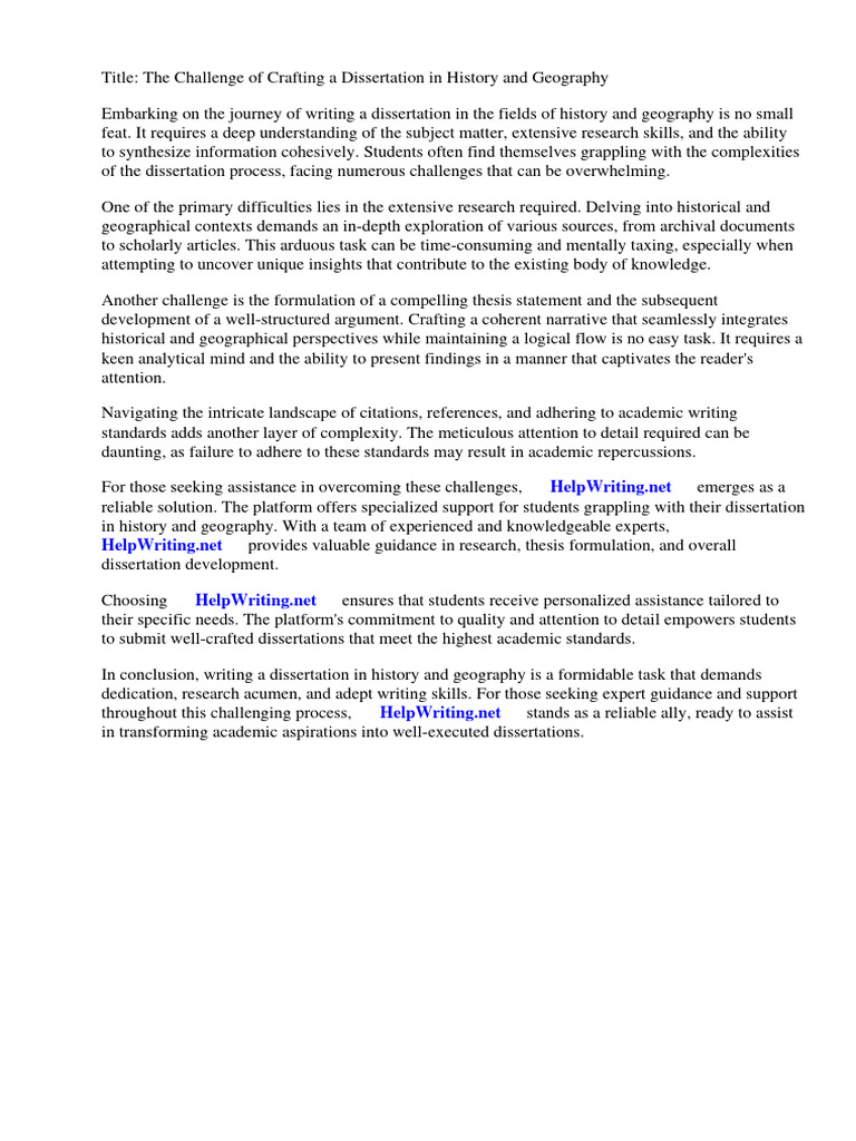 Exemple Dissertation Histoire Geo | PDF | Scribd | Thesis