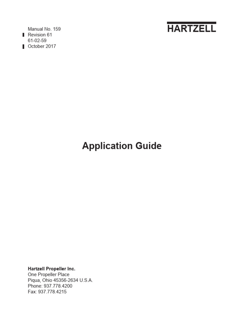Application Guide Hartzell | PDF | Piston | Propeller