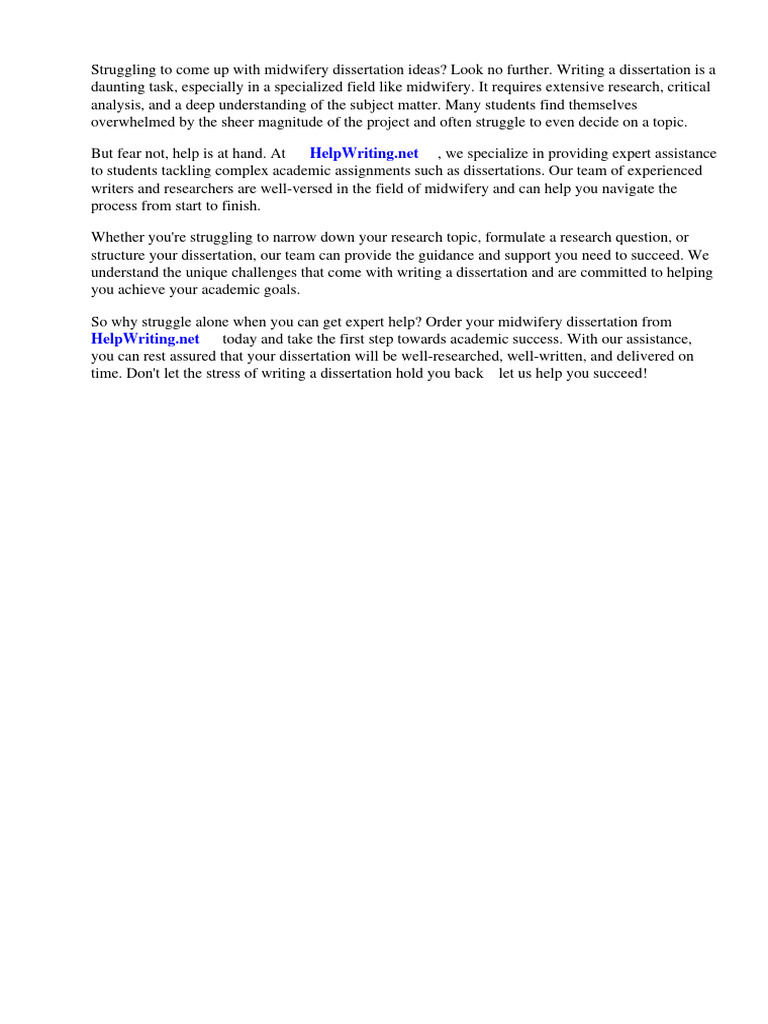 Midwifery Dissertation Ideas | PDF | Midwife | Midwifery