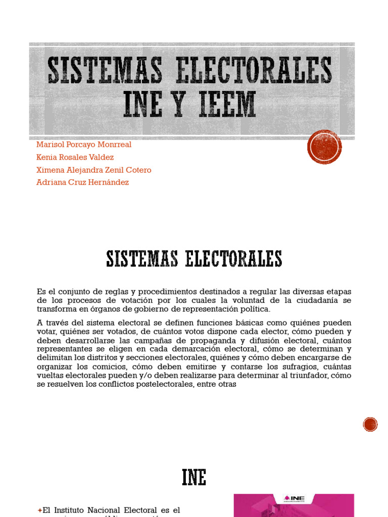 EXPOSICIÓN SISTEMAS ELECTORALES | PDF | Elecciones | Votación