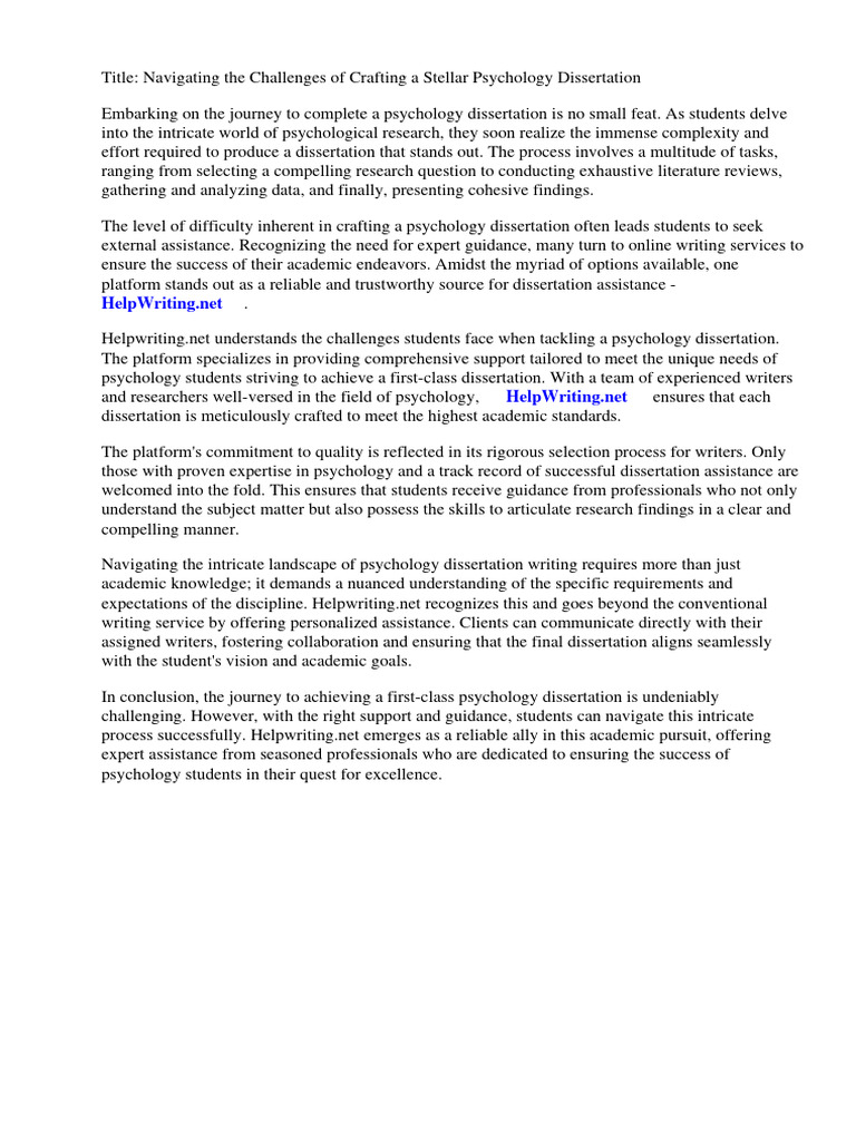 How To Get A First in Psychology Dissertation | PDF | Psychology | Thesis