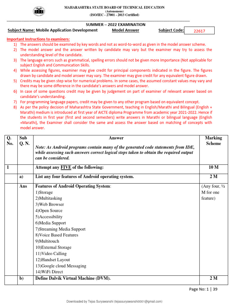 Mad 22617 Msbte Diploma | PDF | Google Play | Android (Operating System)